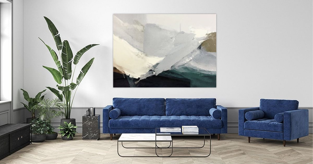Abstract landschap in aardetinten van Studio Allee op canvas, behang en meer